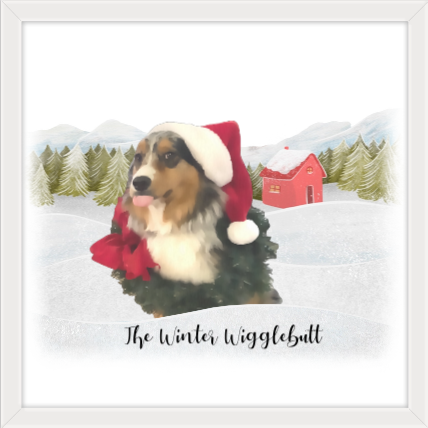 Festive Pet Watercolor Portrait | Personalized Holiday Frame - FUSION